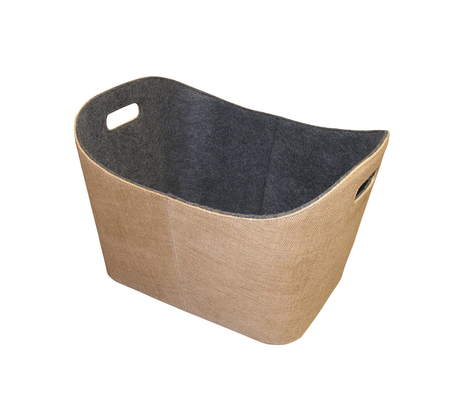 Holzkorb / Kaminholzkorb Lienbacher Jute natur / Filz grau | edinger ...